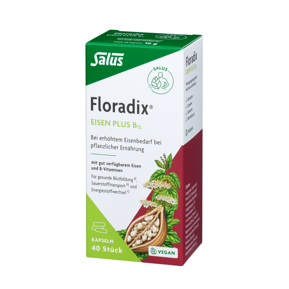 Floradix®, Iron plus B12 vegan capsules - Salus Haus